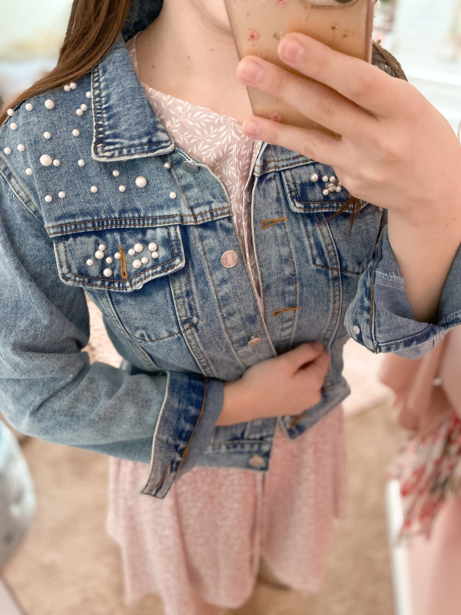 Affordable Pearl Denim Jacket Outfit + Best $60 Jean Jacket